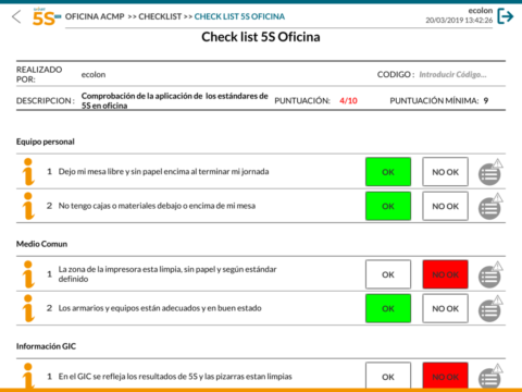 Smart 5S, auditoría 5S digital | ACMP